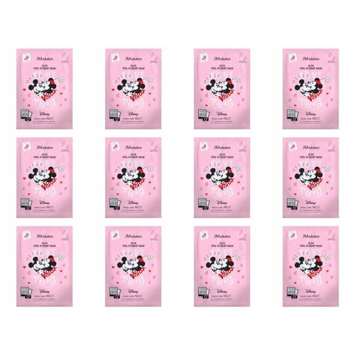JMSolution Маска для лица тканевая Disney Collection Selfie Vital Rosehip Mask, с экстрактом шиповника, 30 мл, 12 шт
