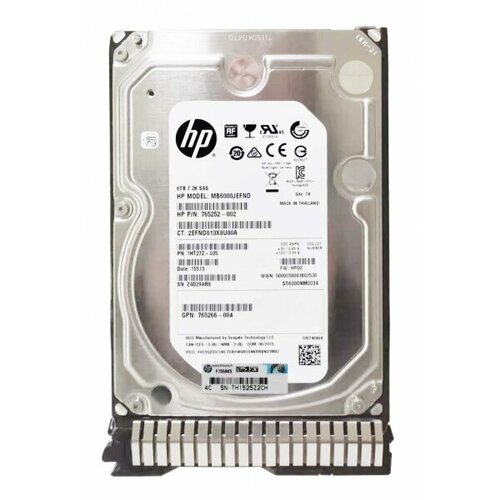 Жесткий диск HP 765252-002 6Tb 7200 SAS 3,5" HDD