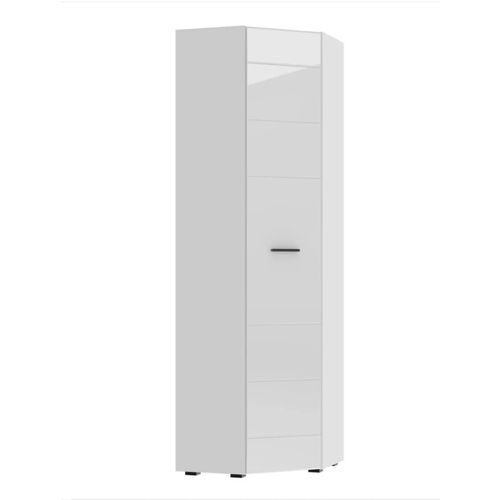 Шкаф для одежды угловой Gloss, распашной корпусный шкаф белый, 640х205х640 мм (ШхВхГ)