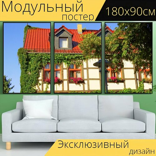 Модульный постер "Германия, строительство, окно" 180 x 90 см. для интерьера