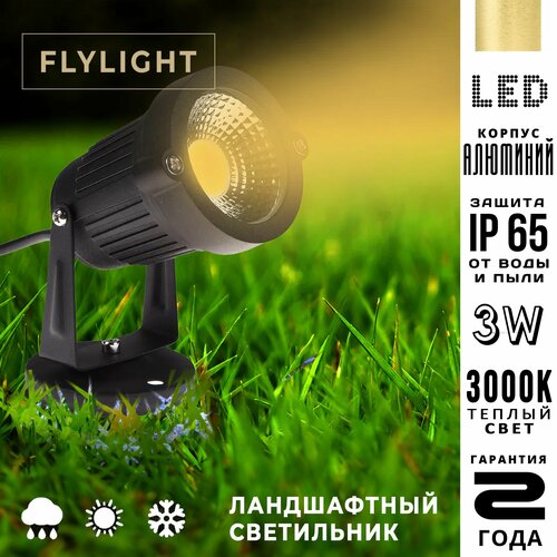 Ландшафтный светильник Flylight Светодиодный садовый прожектор / Грунтовый светильник уличный