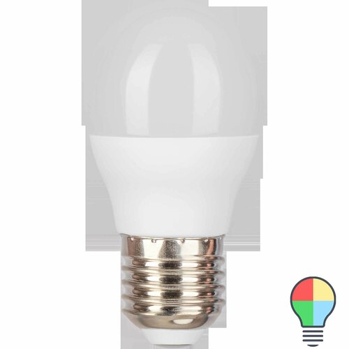 Лампа светодиодная Gauss E27 220-240 В 6 Вт шар матовый 440 лм, регулируемый цвет света RGBW
