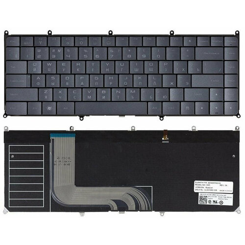 Клавиатура для ноутбука Dell 0N959M русская, черная с подсветкой