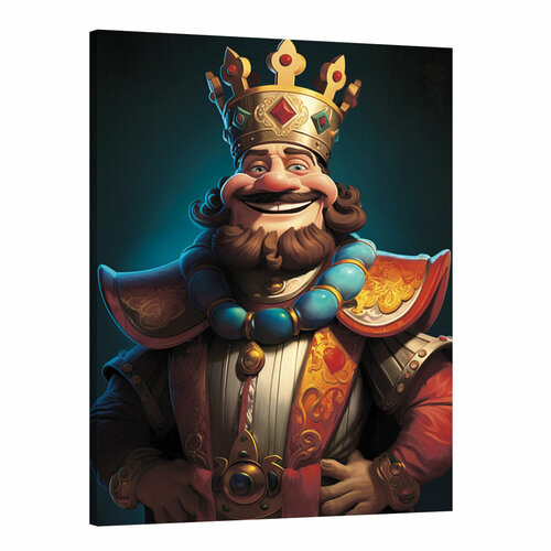 Интерьерная картина 50х70 "Шутовской король: Веселье и маскарад"