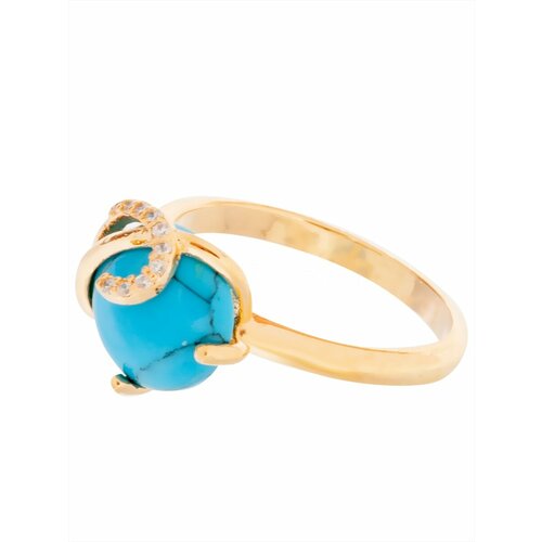 Кольцо помолвочное Lotus Jewelry, бирюза, размер 19, синий