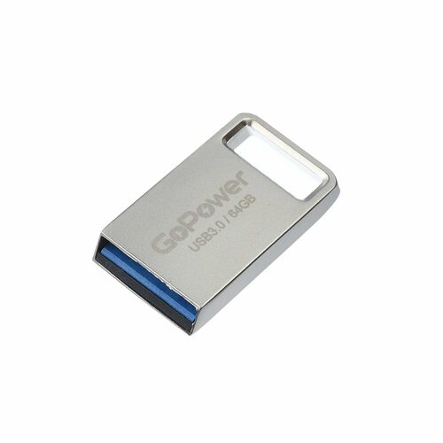 Флеш-накопитель GoPower MINI 64GB USB 3.0 металл серебряный