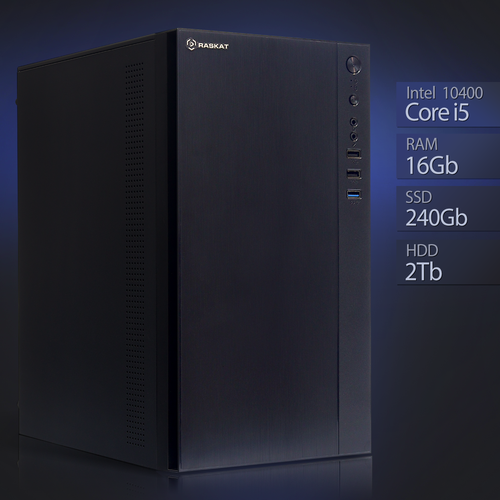 Компьютер Raskat Standart 500 (Intel Core i5 10400, RAM 16Gb, SSD 240Gb, HDD 2Tb, no OS)