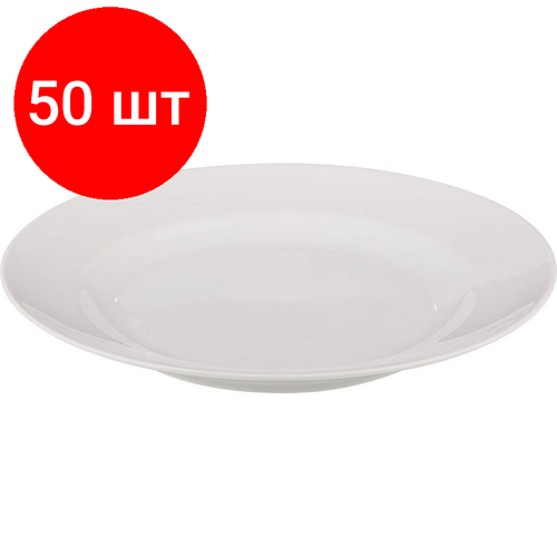 Комплект 50 штук, Тарелка десертная 170мм фарфор белая (4С0289)