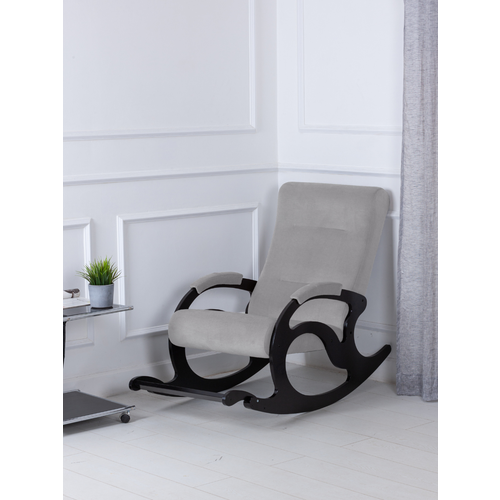 Кресло-качалка с подножкой Тироль для дома и дачи велюр цвет Какао (233)