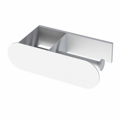 Держатель для туалетной бумаги Flow Round с полкой металл белый (Fl-ro-du26пр-б)