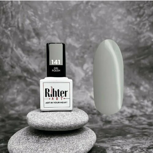 Гель лак для ногтей Rihter Art №141 Бело серый светлый красота рихтер АРТ (9 мл.)