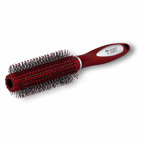 ZEBO/ Брашинг круглая расчёска для укладки феном и объема волос красная.