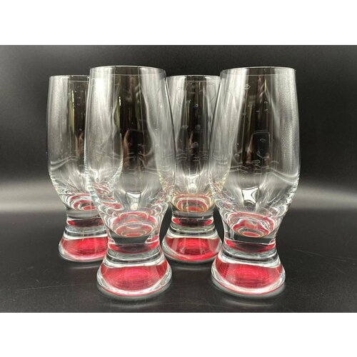 Набор бокалов для шампанского "Gina" на 4 персоны, цветное стекло, Bohemia Crystal, Чехия