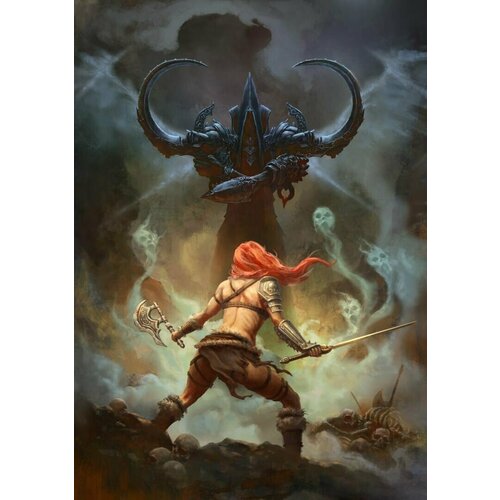 Плакат, постер на холсте Blizzard-Diablo, Близзард-Диабло. Размер 42 х 60 см