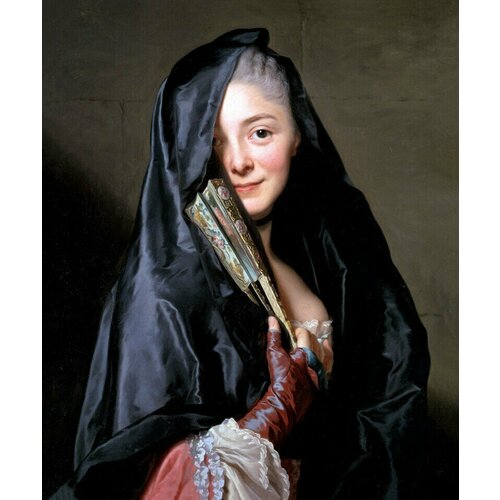 Плакат, постер на холсте Lady under the veil-Alexander Roslin/Дама под вуалью-Александр Рослин. Размер 21 на 30 см