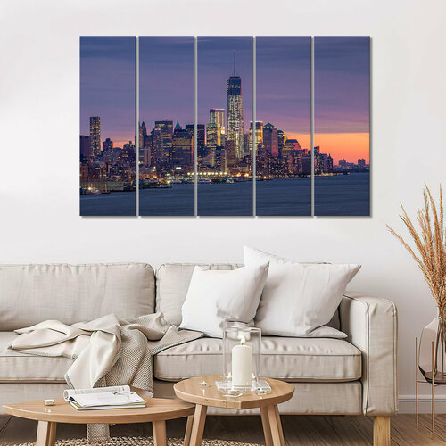 Модульная картина/Модульная картина на холсте/Модульная картина в подарок/ Городской пейзаж/ Нью-Йорк/Urban Landscape/ New York 150х100