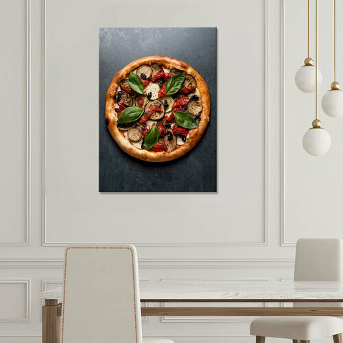 Картина/Картина на холсте для интерьера/Картина на стену/Картина для кухни/ - Пицца с баклажаном 50х70