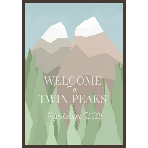 Плакат, постер на бумаге Wealcome to Twin Peaks/Добро пожаловать в Твин Пикс. Размер 21 х 30 см