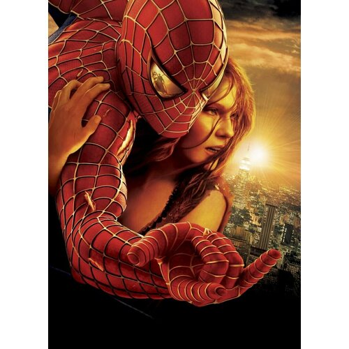 Плакат, постер на холсте Человек-паук 2 (Spider-Man 2, 2004г). Размер 21 х 30 см