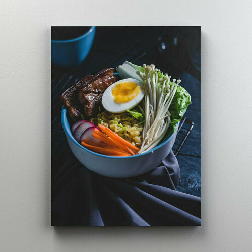 Интерьерная картина на холсте "Китайская лапша" для кухни, кафе и ресторанов, размер 30x40 см
