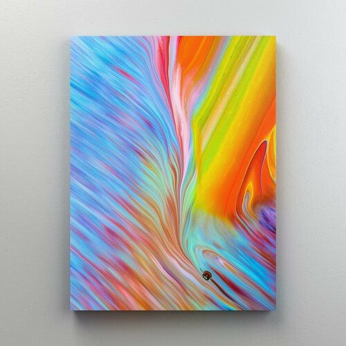Интерьерная картина на холсте "Разводы краски" абстракция, размер 45x60 см