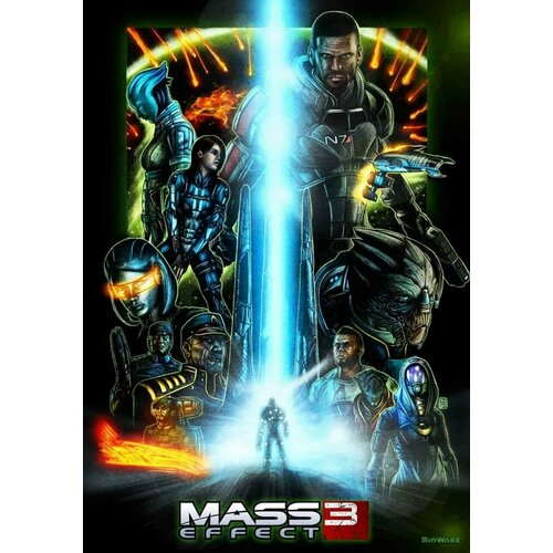 Плакат, постер на бумаге Mass Effect 3. Размер 42 х 60 см