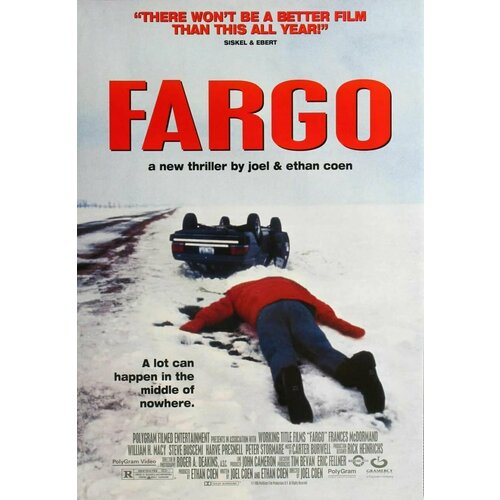 Плакат, постер на бумаге Фарго (Fargo, фильм, 1996г). Размер 21 на 30 см