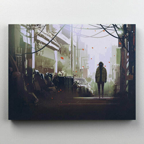 Интерьерная картина на холсте "Человек в мрачной закоулке - арт" размер 40x30 см