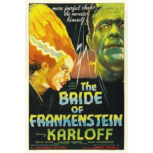Плакат, постер на бумаге Невеста Франкенштейна (Bride of Frankenstein), Джеймс Уэйл. Размер 42 х 60 см