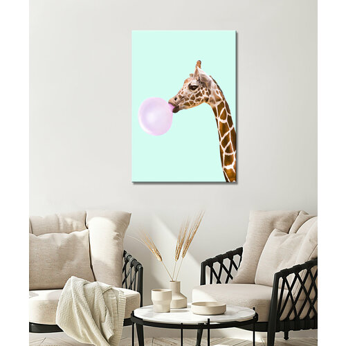 Картина - жираф, арт жираф, жираф рисунок, пятнистый жираф (1) 30х40