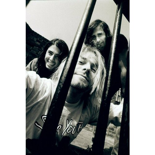 Плакат, постер на холсте Kurt Cobain/Курт Кобейн. Размер 60 х 84 см
