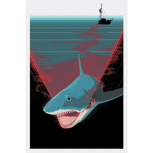 Плакат, постер на бумаге Jaws/Челюсти. Размер 21 х 30 см