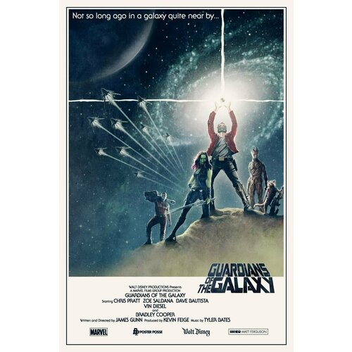 Плакат, постер на холсте Стражи Галактики (Guardians of the Galaxy, 2014г). Размер 21 х 30 см