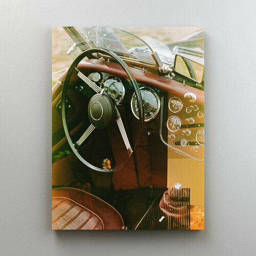 Интерьерная картина на холсте "Винтажный автомобиль №3", размер 30x40 см