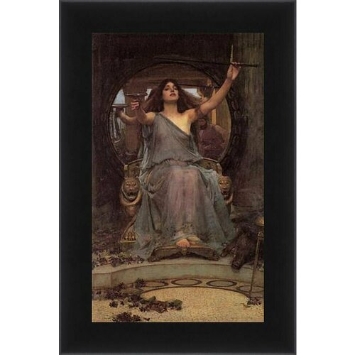Плакат, постер на бумаге Circe Offering the Cup to Ulysses. Джон Уотерхауз. Размер 42 на 60 см