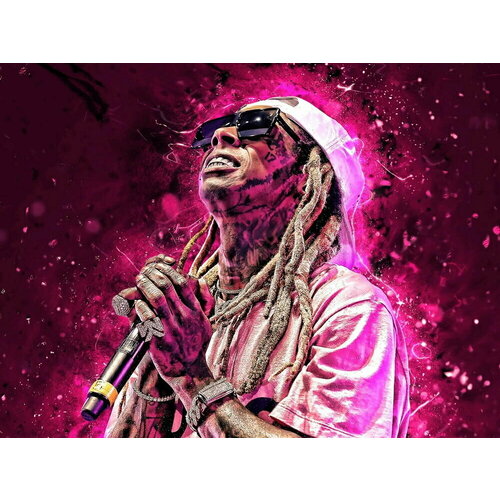 Плакат, постер на холсте Rap -Lil Wayne/музыкальные/поп исполнитель/артист/поп-звезда/группа. Размер 30 х 42 см