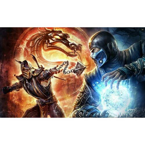 Плакат, постер на холсте Mortal Kombat/Мортал Комбат. Размер 21 на 30 см