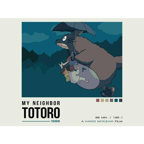 Плакат, постер на бумаге My Neighbor Totoro, Мой сосед Тоторо. Размер 60 х 84 см