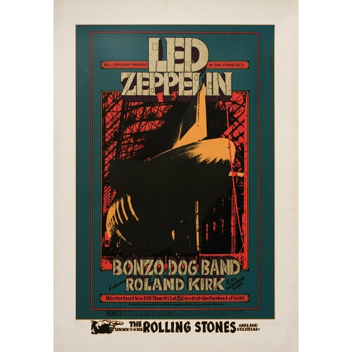 Плакат, постер на бумаге Led Zeppelin. Размер 42 на 60 см