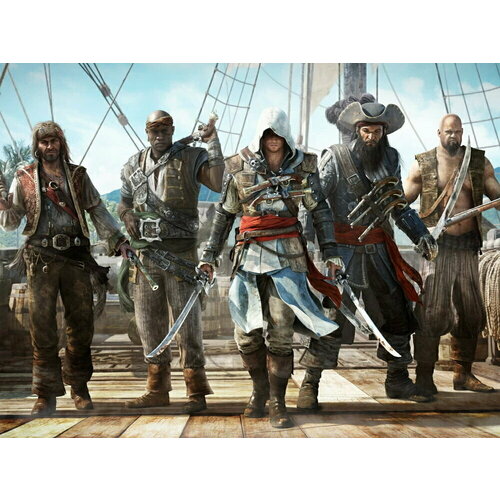 Плакат, постер на холсте Assassins Сreed/Кредо Ассасина/игровые/игра/компьютерные герои персонажи. Размер 30 х 42 см
