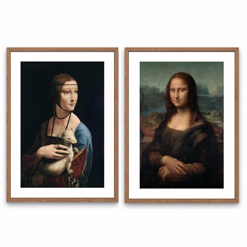 Набор интерьерных постеров "Леонардо да Винчи. Шедевры.", 2 шт 30х40 см (без рамок)
