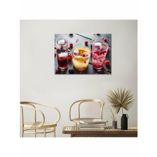 Картина на холсте с подрамником Вкусные фруктовые коктейли 30х40