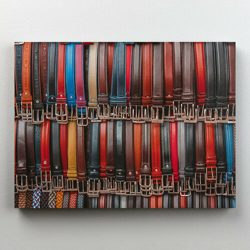 Интерьерная картина на холсте "Текстуры - кожаные ремни", размер 40x30 см
