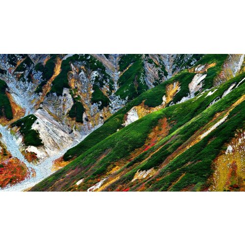 Картина на холсте 60x110 Альянс Лес "Япония скалы Tateyama горы порода" на подрамнике / интерьер/ декор