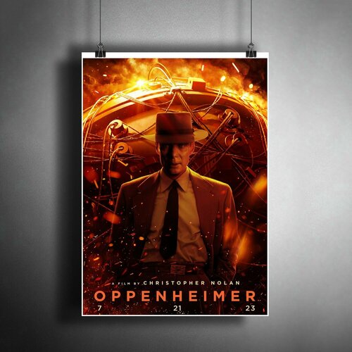 Постер плакат для интерьера "Фильм: Оппенгеймер (Oppenheimer). Актёр Киллиан Мерфи" / Декор дома, офиса, комнаты, квартиры, детской A3 (297 x 420 мм)
