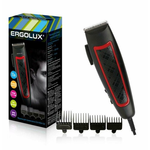 Ergolux Машинка для стрижки волос ELX-HC04-C43 черн. с красн. 15Вт 220-240В Ergolux 14395