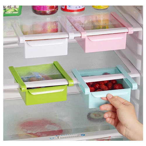 Органайзер - ящик для холодильника, зеленый, розовый, голубой