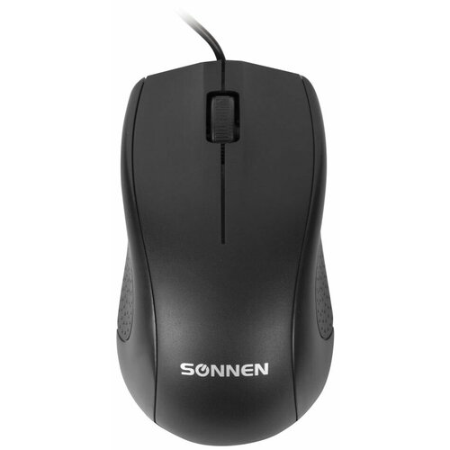 Мышь проводная Sonnen М-201 USB 1000dpi 2 кнопки+колесо-кнопка оптическая черная х3шт