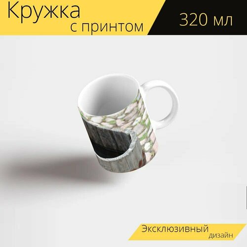 Кружка с рисунком, принтом "Бочка, деревянная, дождевая" 320 мл.