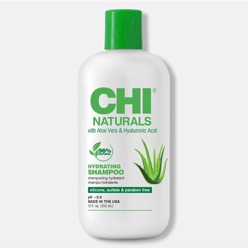 Шампунь увлажняющий CHI NATURALS с алоэ вера и гиалуроновой кислотой, 355мл, новинка в Megalopolis